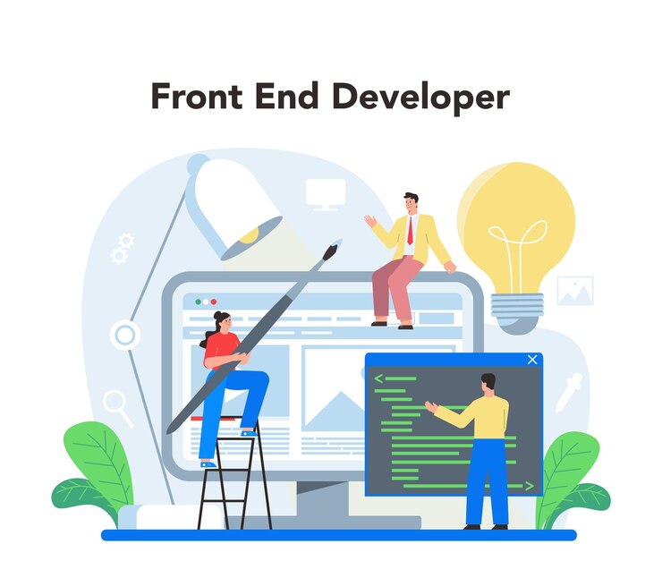 Premium Vector | Frontend development concept website interface design ...
