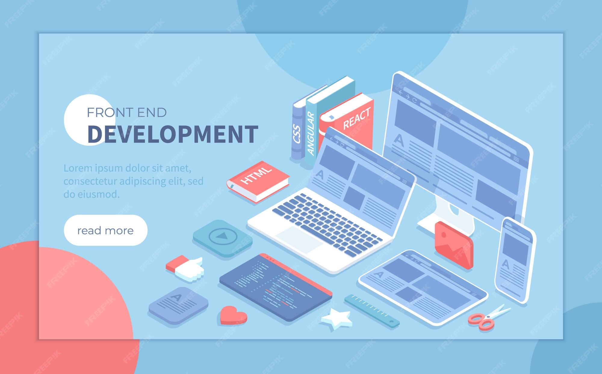 Premium Vector | Frontend development creating a site layout template ...
