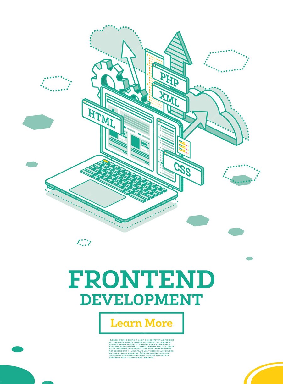 Premium Vector | Frontend Development Isometric Concept with Laptop ...