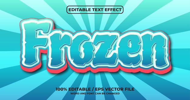 Premium Vector | Frozen editable text effect Premium Vector | Frozen editable text effect