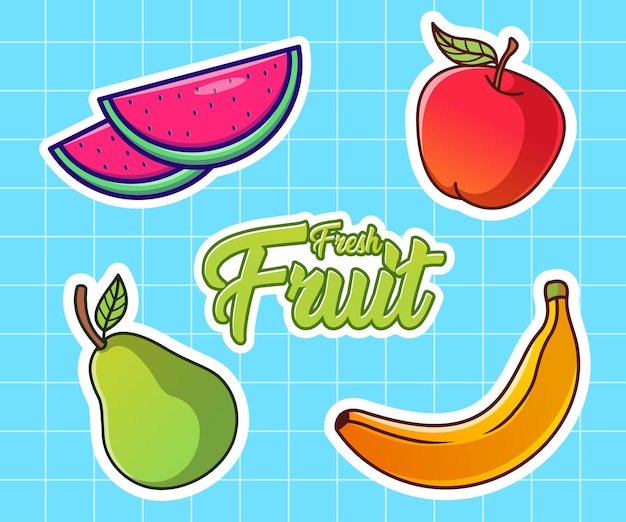 Premium Vector | Fruits - bundle vector illustration. Premium Vector | Fruits - bundle vector illustration.