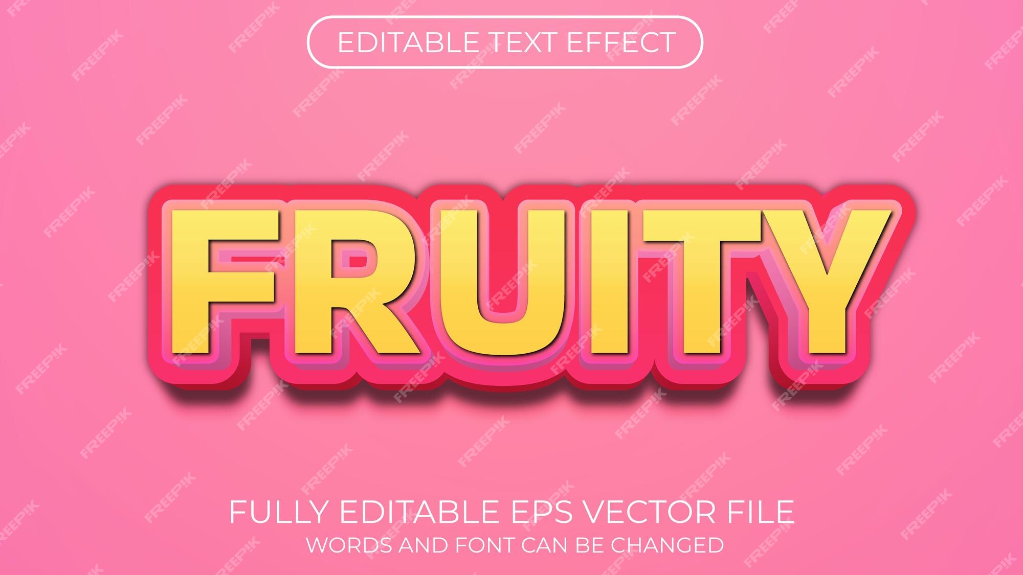 Premium Vector | Fruity text effect Premium Vector | Fruity text effect