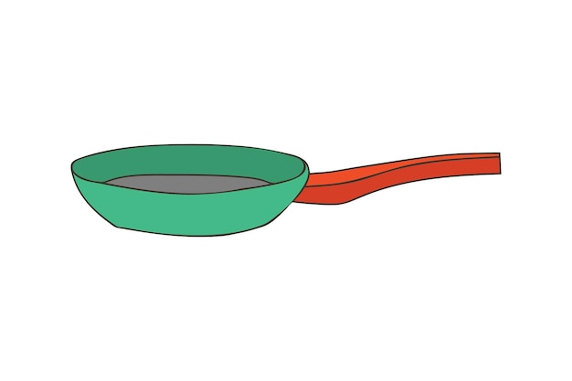 Premium Vector Frying Pan Colorful Doodle Illustration