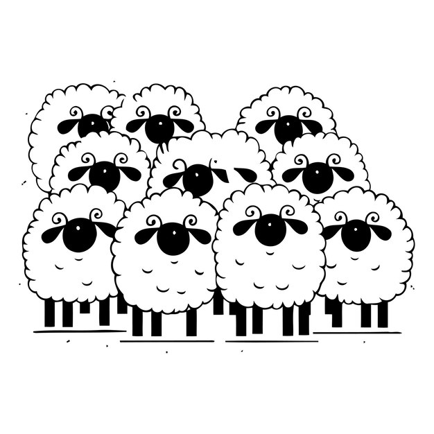 Premium Vector | Funny cartoon sheeps Vector illustration Cute sheeps Premium Vector | Funny cartoon sheeps Vector illustration Cute sheeps
