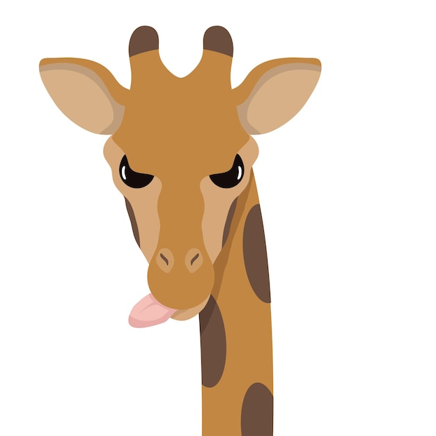 Premium Vector | Funny giraffe face flat vector Premium Vector | Funny giraffe face flat vector