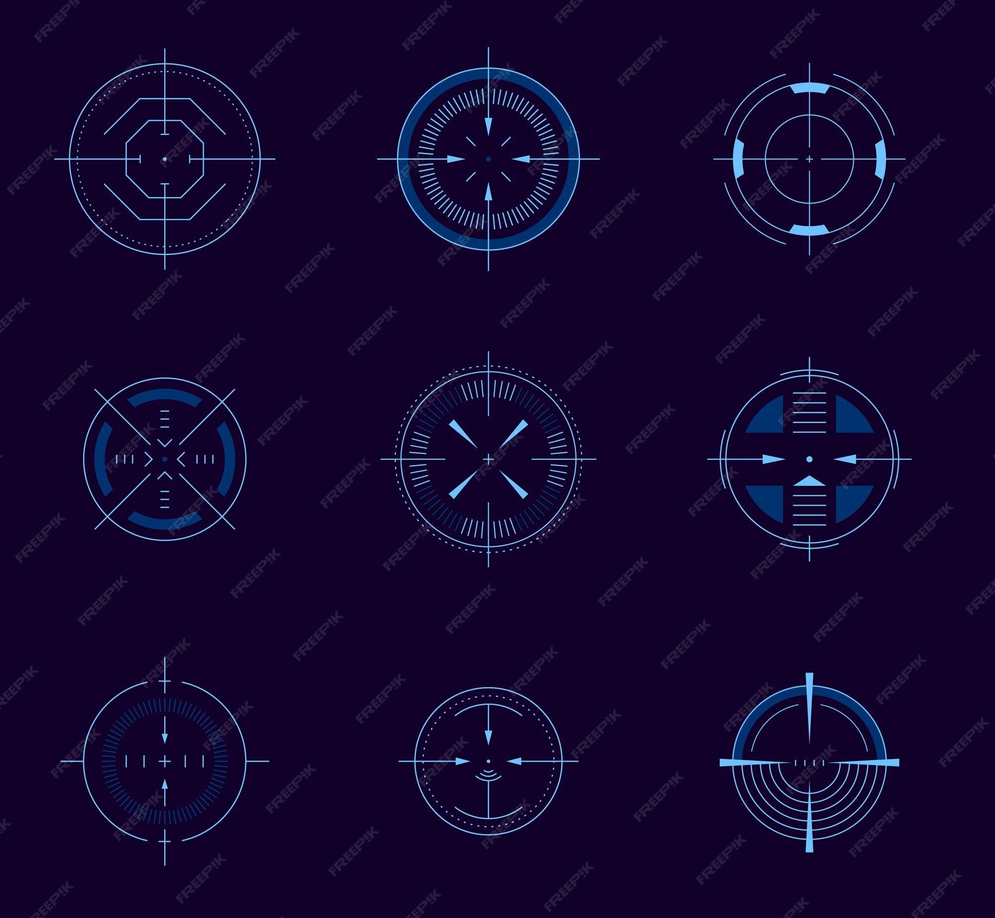 Premium Vector | Futuristic aim pointer circle hud user interface element weapon collimator ...
