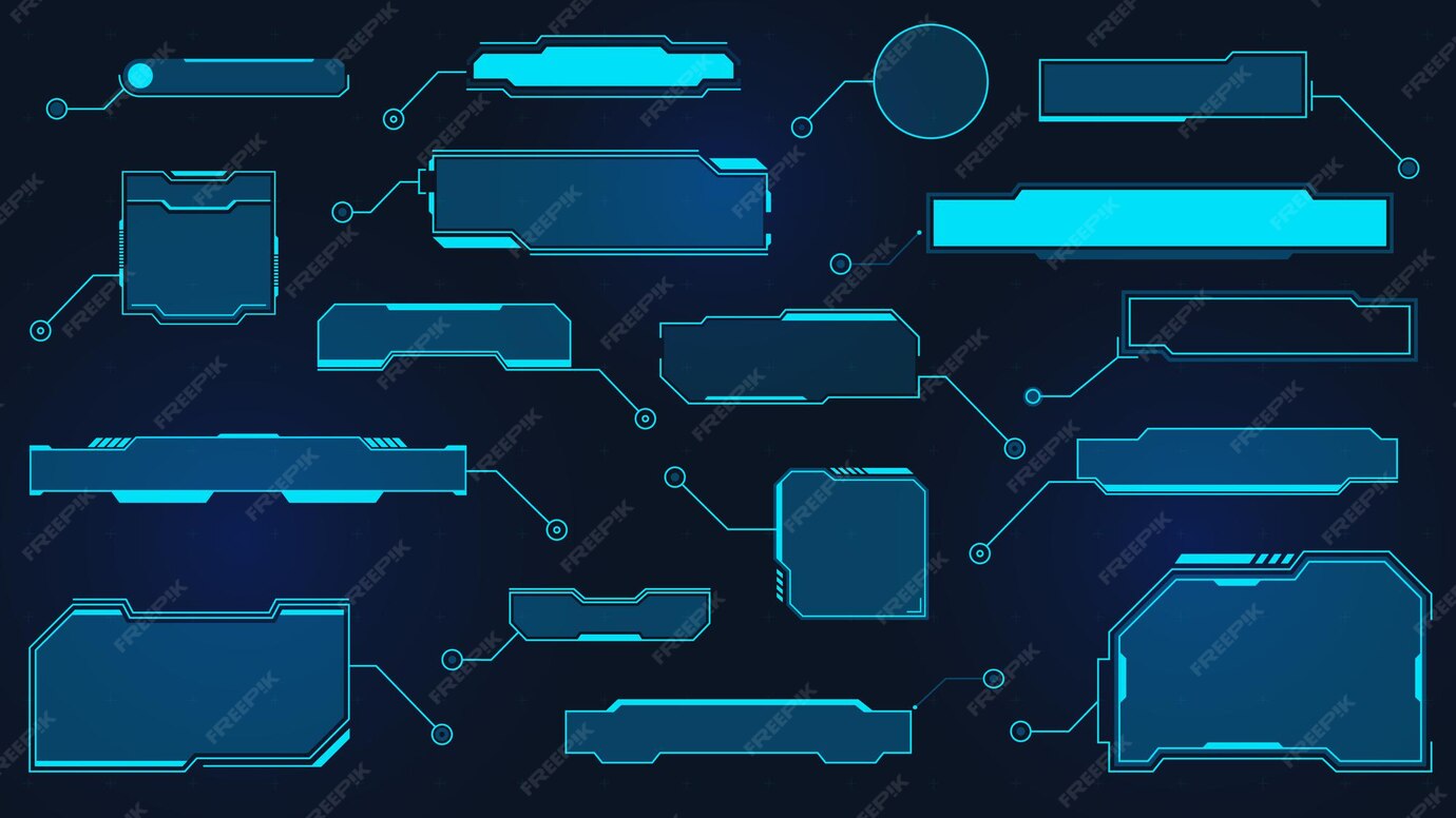 Premium Vector | Futuristic callout titles. Virtual sci fi textbox for HUD. Tech hologram data ...