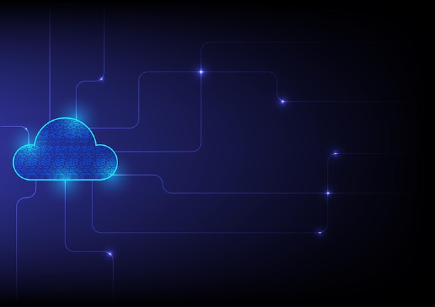 Premium Vector | Futuristic cloud computer technology abstract on dark ... Premium Vector | Futuristic cloud computer technology abstract on dark ...