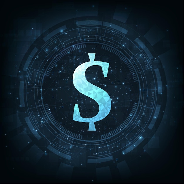 Premium Vector | Futuristic glowing low polygonal dollar symbol design Premium Vector | Futuristic glowing low polygonal dollar symbol design