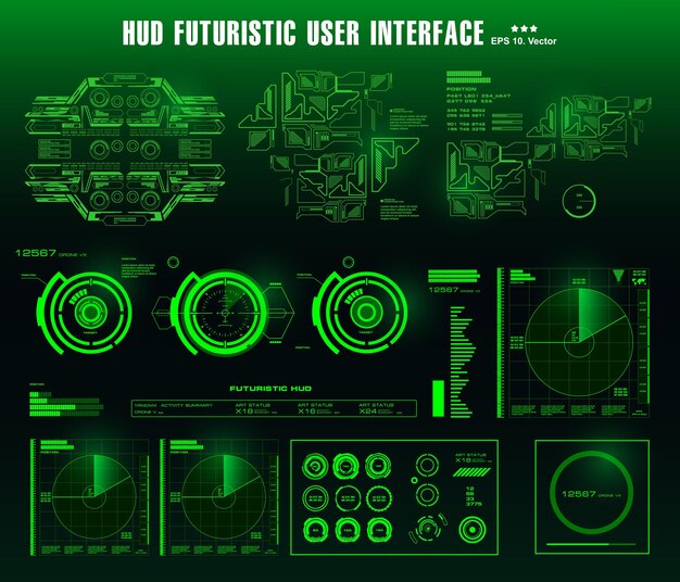 Premium Vector | Futuristic green virtual graphic touch user interface ... Premium Vector | Futuristic green virtual graphic touch user interface ...