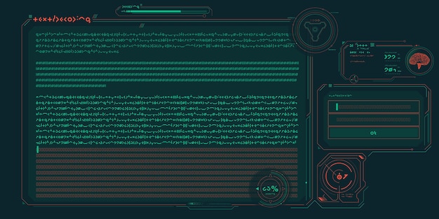 Premium Vector | Futuristic hud interface for processing server data Premium Vector | Futuristic hud interface for processing server data