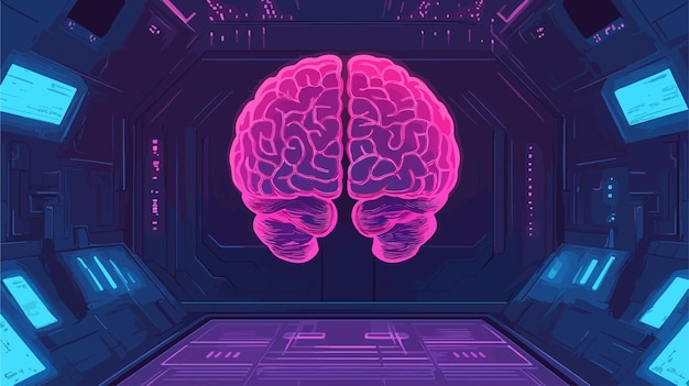 Futuristic Illuminated Digital Brain Concept | Premium AI-generated vector Futuristic Illuminated Digital Brain Concept | Premium AI-generated vector