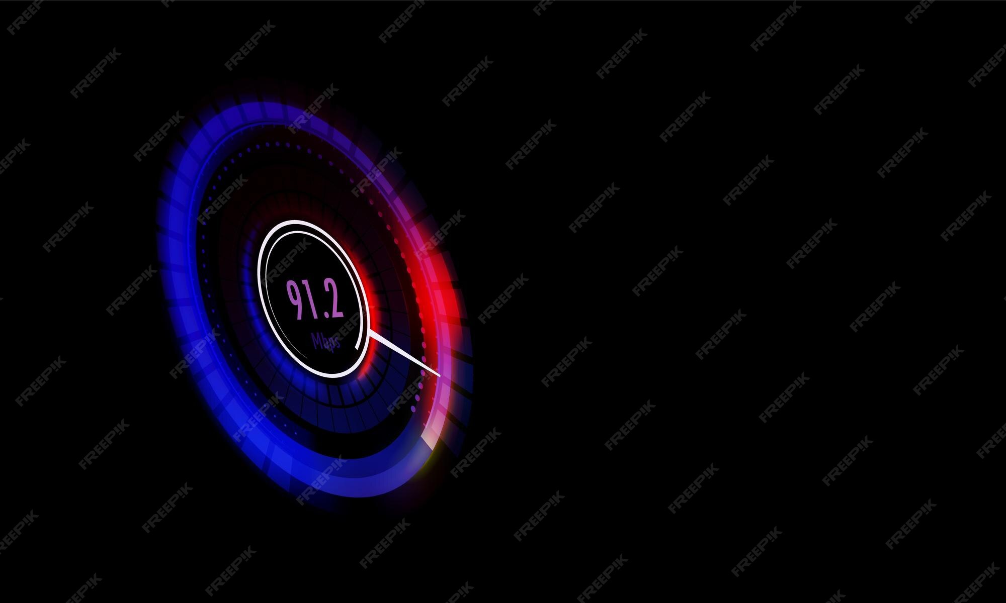 Premium Vector Futuristic Internet Speed Meter Dial Web Connection Network Or Information