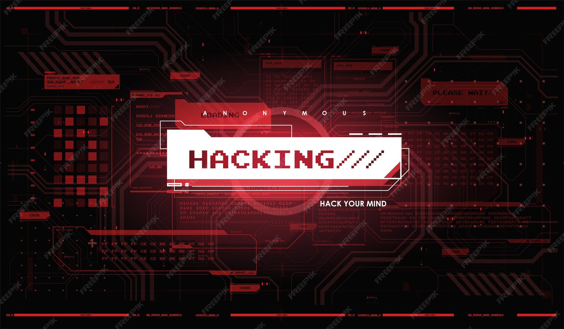 Premium Vector Futuristic Ui Concept Futuristic Interface Elements Set Hacker Interface