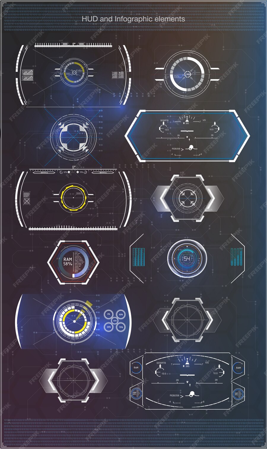 Premium Vector | Futuristic user interface. hud ui. abstract virtual graphic touch user ...
