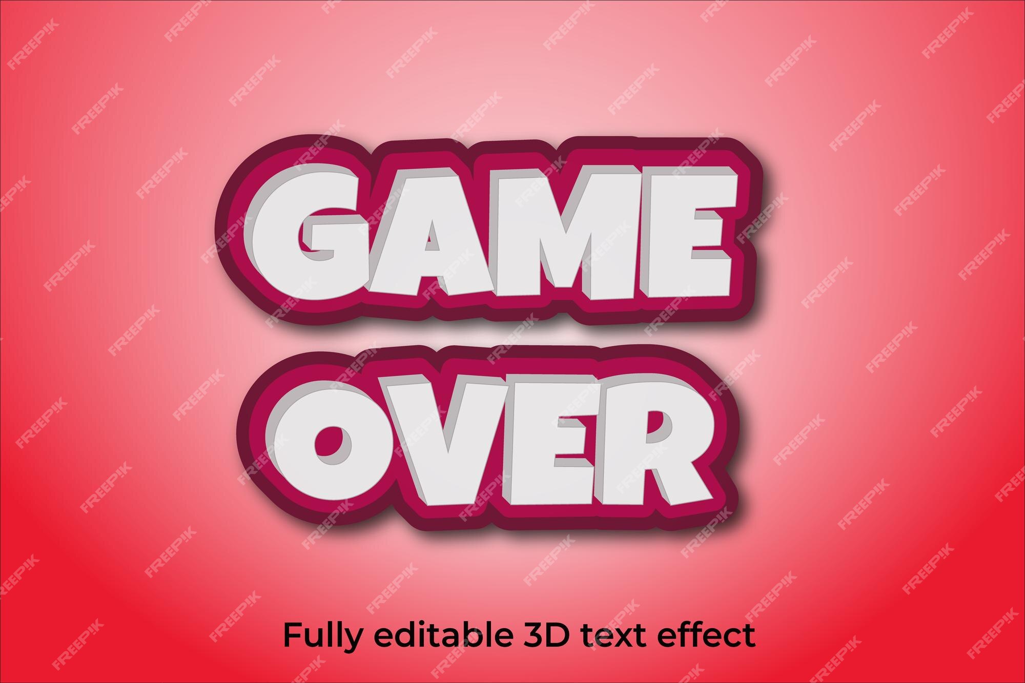 Premium Vector Game Over 3d Text Effect Fully Editable