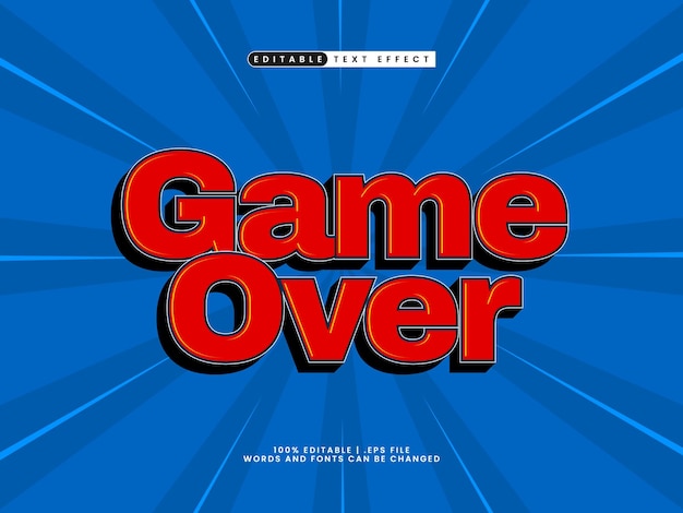 Premium Vector Game Over Editable Text Effect Style