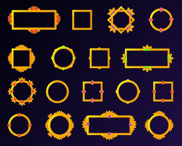 Premium Vector | Game metal frame golden silver bronze ui rpg buttons ... Premium Vector | Game metal frame golden silver bronze ui rpg buttons ...