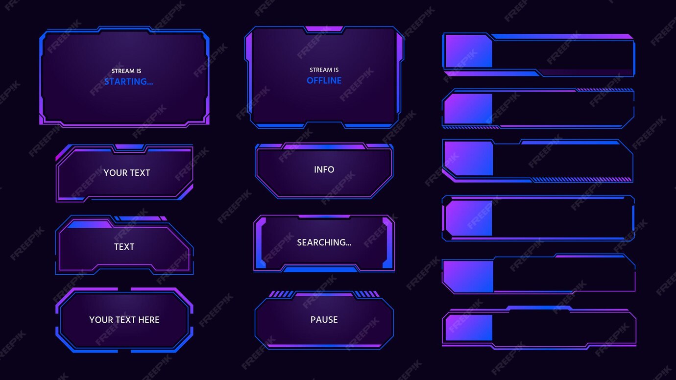 Premium Vector | Game panel streaming overlay interface elements ...