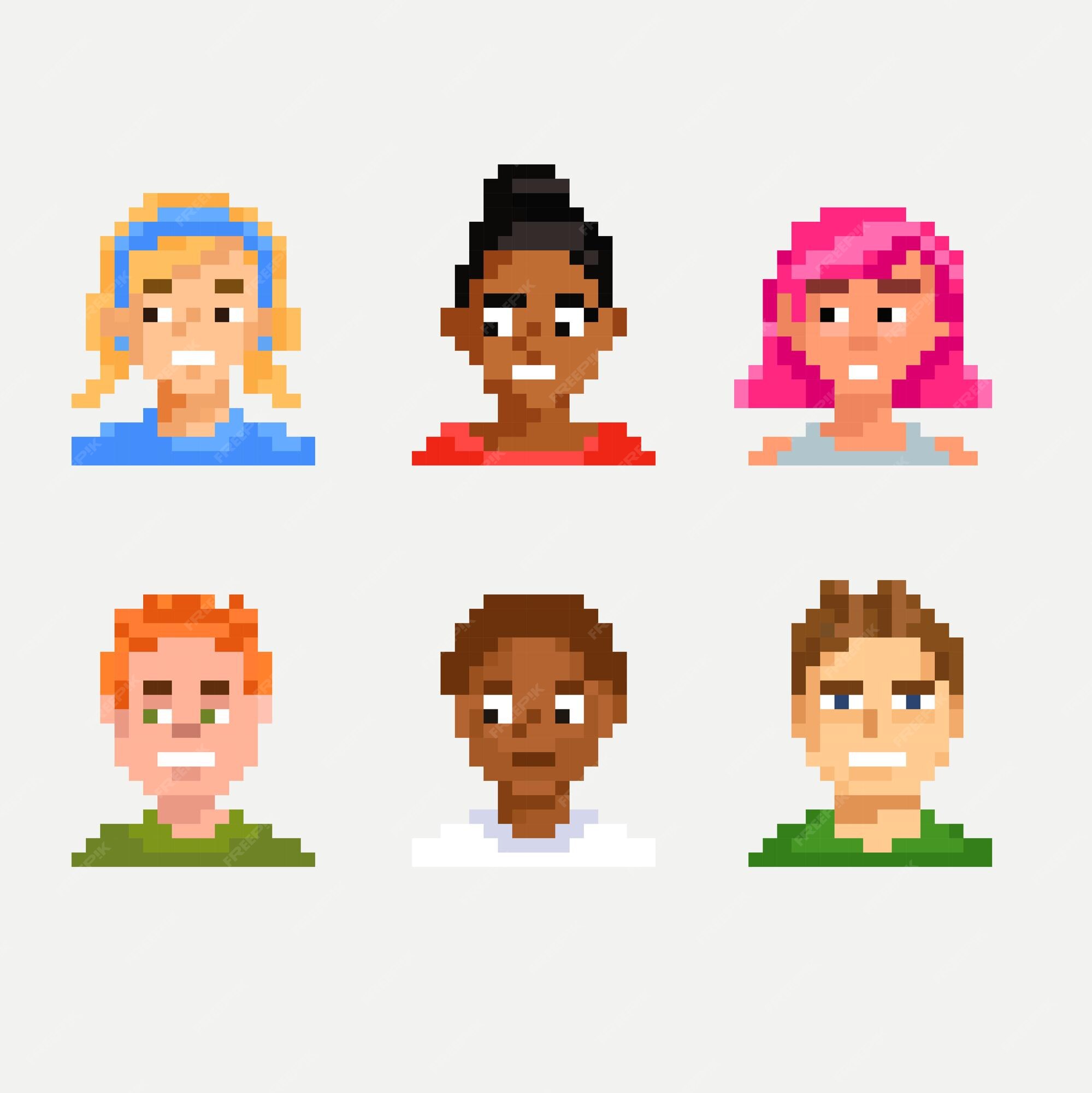 Premium Vector | Game pixel avatar portrait of a hero of mobile games ... Premium Vector | Game pixel avatar portrait of a hero of mobile games ...