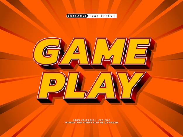 Premium Vector | Game play editable text effect Premium Vector | Game play editable text effect