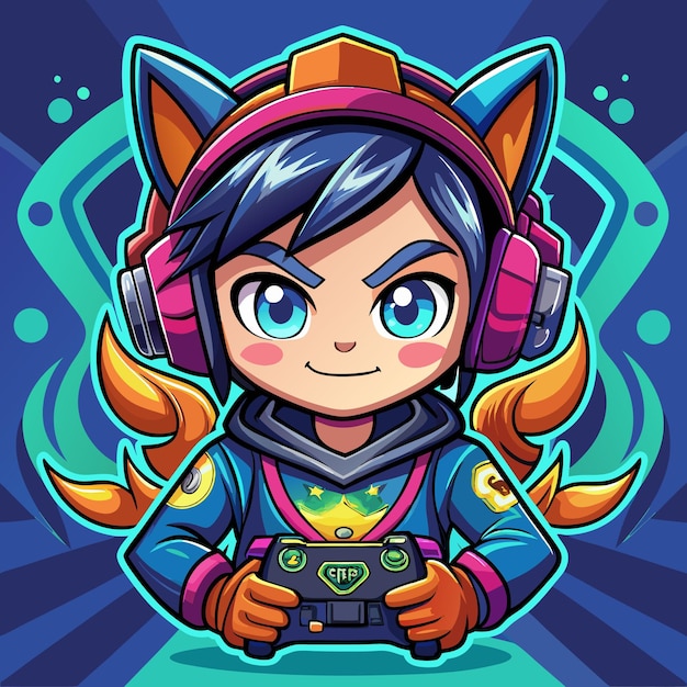 Gamer Girl Holding A Controller With Wings Premium Ai Generated Vector 3467
