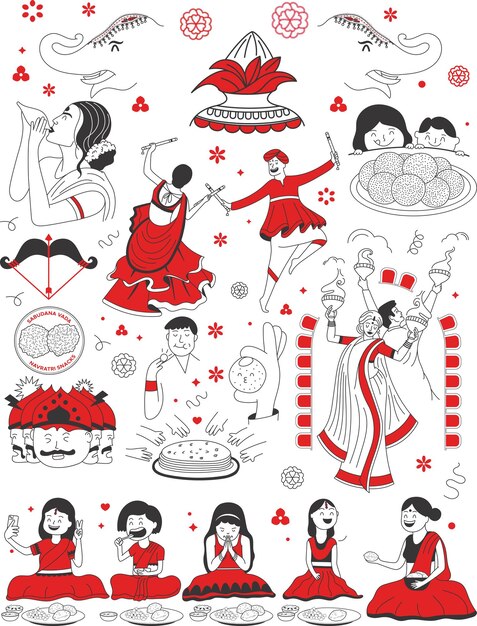 Premium Vector | Garba dance with sticks on diwali 2d vector isolated ... Premium Vector | Garba dance with sticks on diwali 2d vector isolated ...