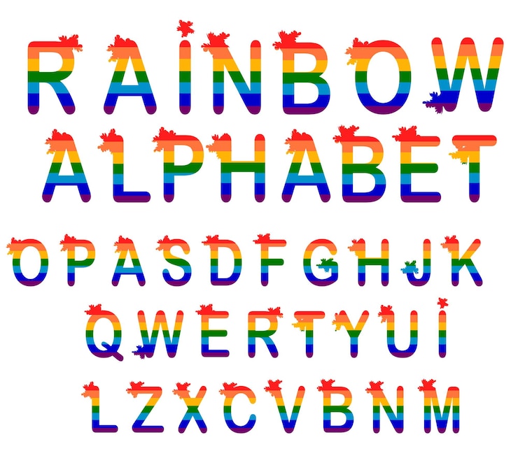 Premium Vector Gay Font Rainbow Letters Lgbt Abc For Symbol Of Gays