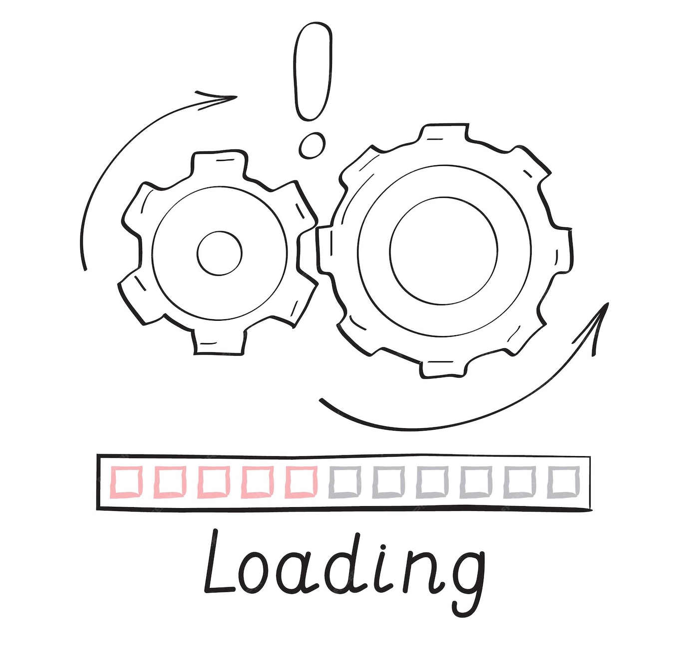 Premium Vector | Gears rotates loading progress bar vector style in ...