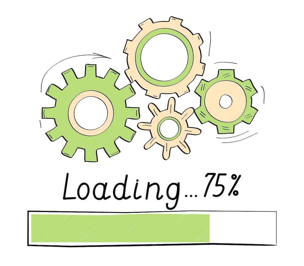 Premium Vector | Gears rotates loading progress bar vector style in ...