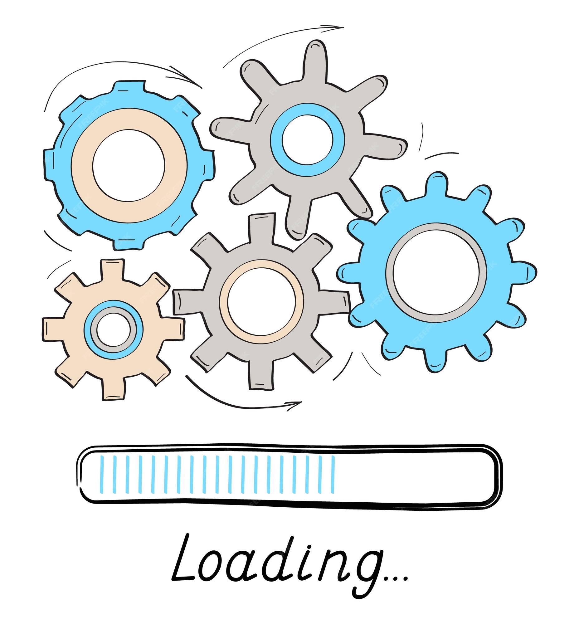 Premium Vector | Gears rotates loading progress bar vector style in ...