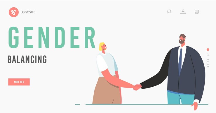 Premium Vector Gender Balancing Landing Page Template Business