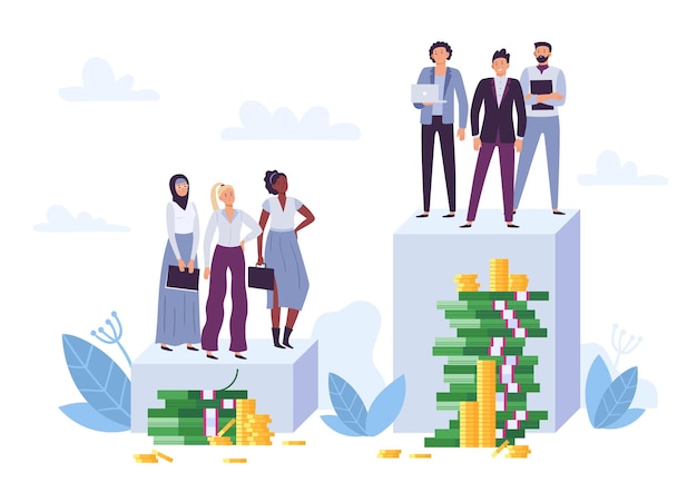 Premium Vector Gender Gap And Inequality In Salary Woman