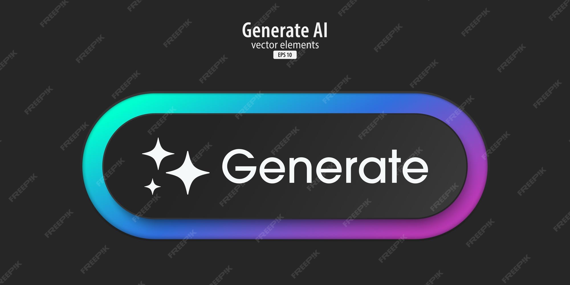 Premium Vector | Generate AI button Neumorphic bar Artificial intelligence and Machine learning ...