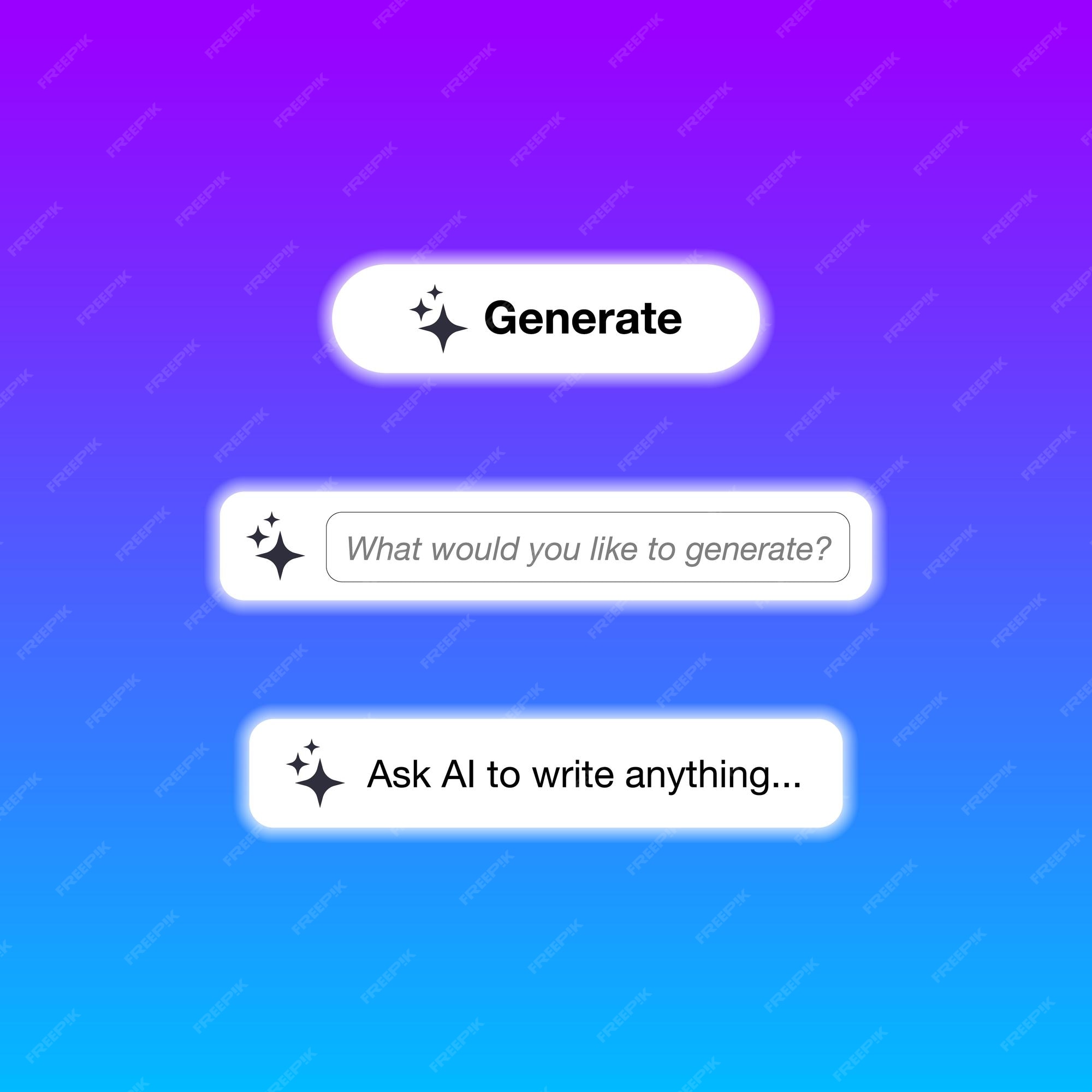 Premium Vector | Generate AI buttons template Artificial intelligence icon Machine learning ...