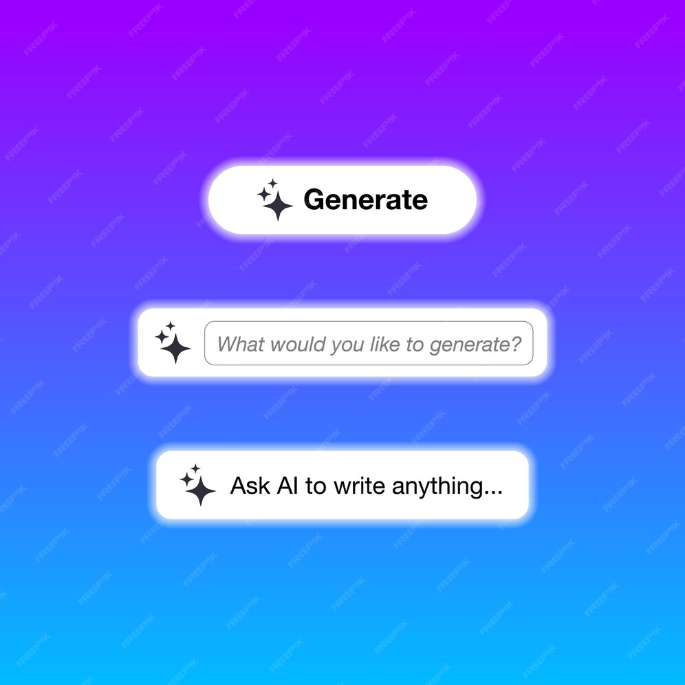 Premium Vector | Generate AI buttons template Artificial intelligence icon Machine learning ...