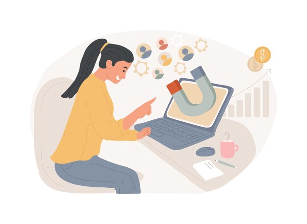 Premium Vector | Generating new leads isolated concept vector illustration Premium Vector | Generating new leads isolated concept vector illustration
