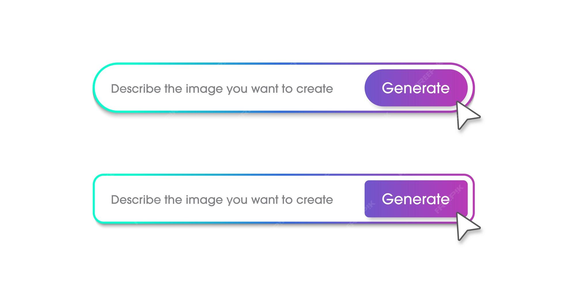 생성 Ai 바 Ux Ui 및 앱을 위한 터 일러스트레이션 디자인 프리미엄 벡터