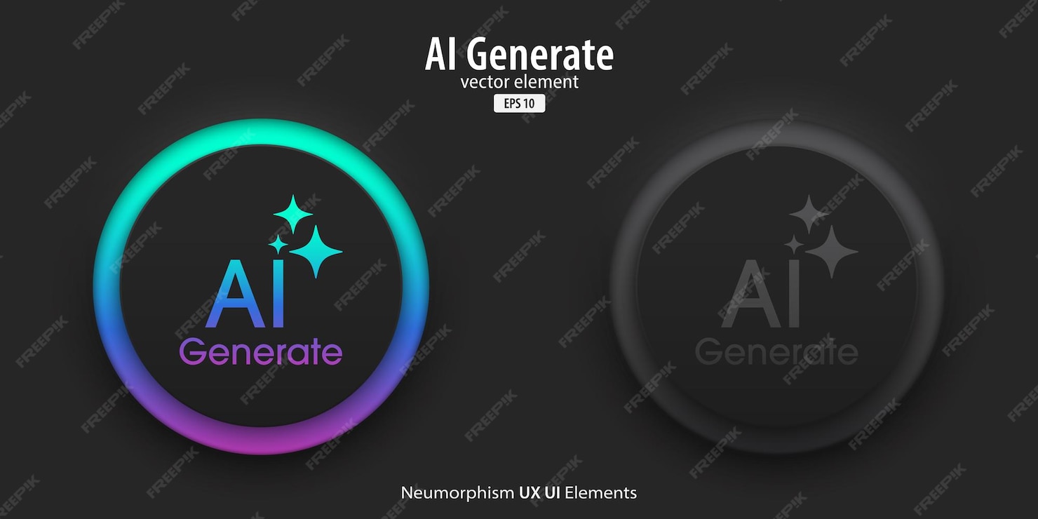 Premium Vector | Generative AI buttons A set of active and inactive black buttons with Generate ...