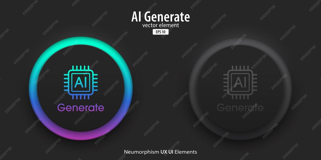 Premium Vector | Generative AI buttons A set of active and inactive black buttons with Generate ...