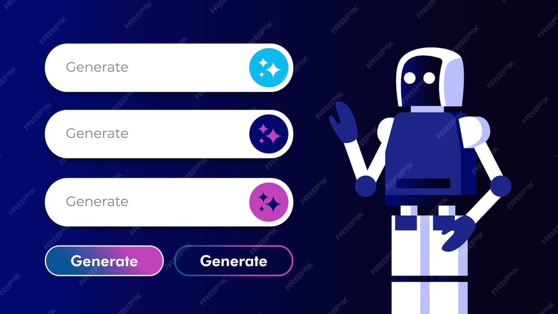 Premium Vector | Generative AI fill bar and button user interface Artificial intelligence UI UX ...