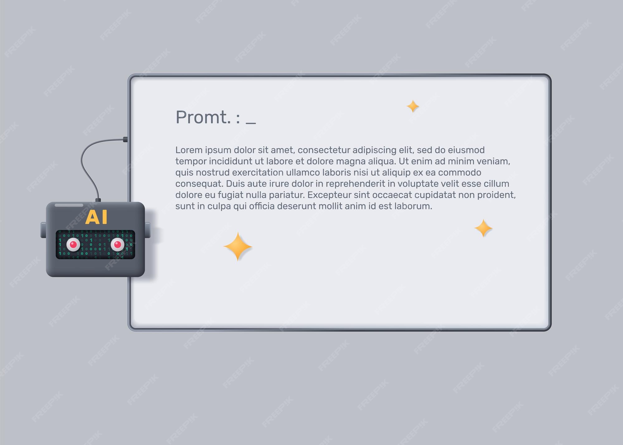 생성 Ai 템플릿 Ui 일러스트레이션 모 Ai 로 프레임에 연결하여 생성 프로세스를 표시 터 3d 일러스트 프리미엄 벡터