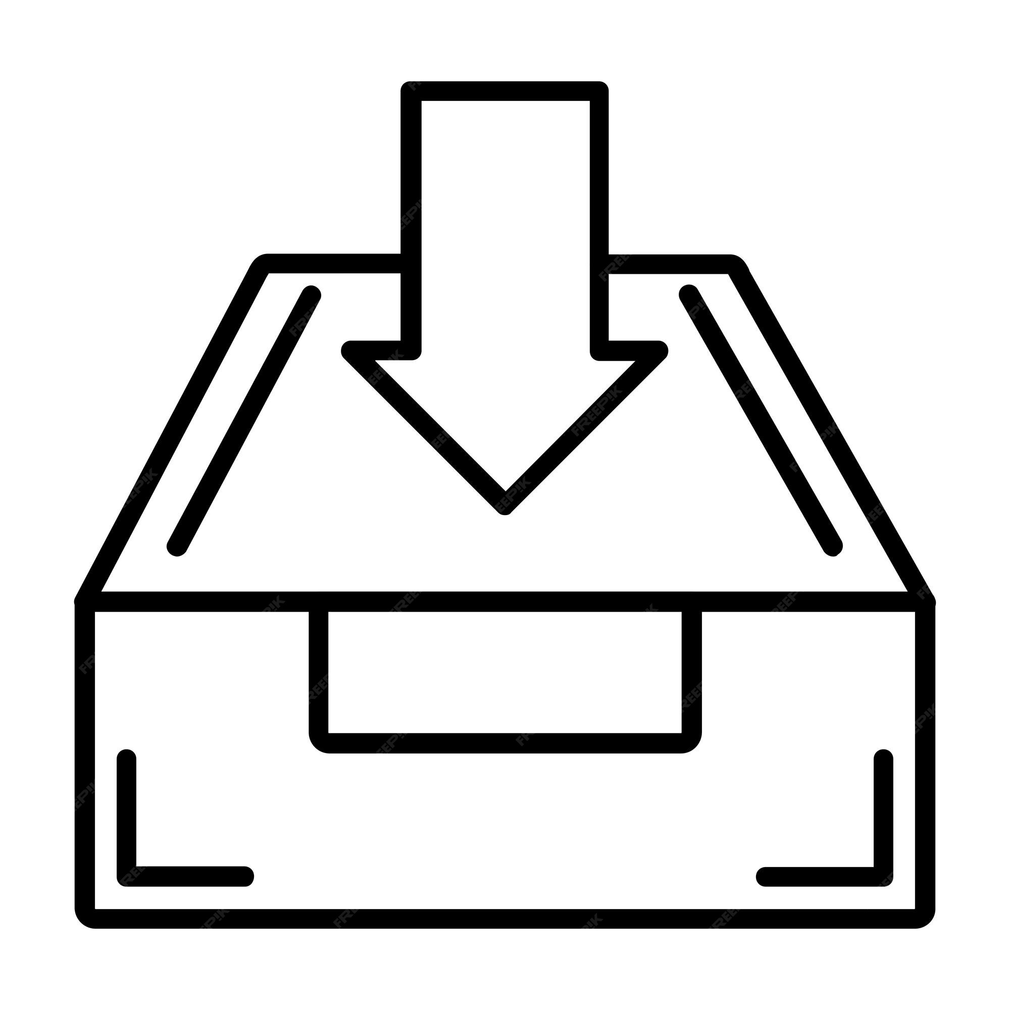 Premium Vector | Generic detailed outline inbox icon Premium Vector | Generic detailed outline inbox icon