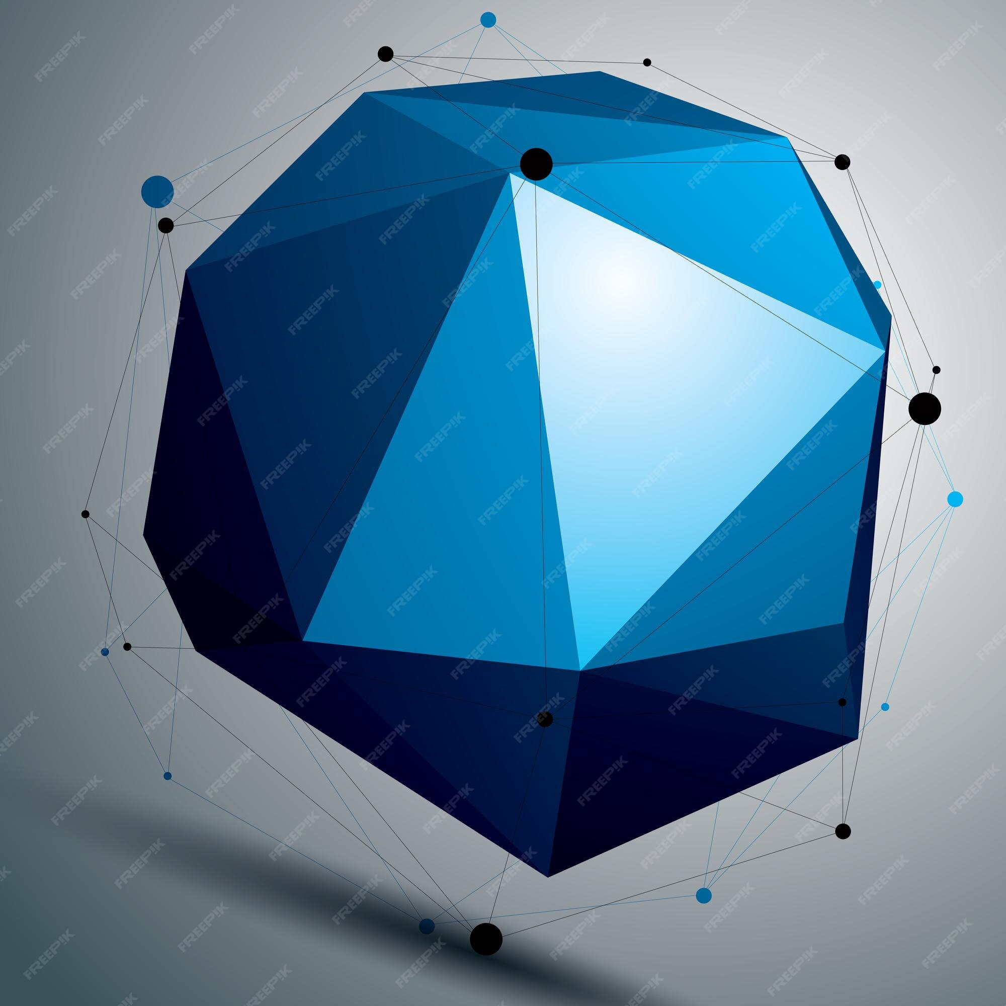 Premium Vector Geometric Abstract 3d Complicated Lattice Object Bright Asymmetric Element