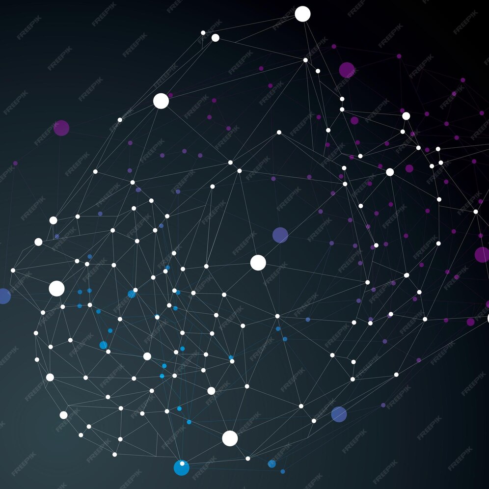 Premium Vector Geometric Abstract 3d Complicated Lattice Object Over Dark Background Single