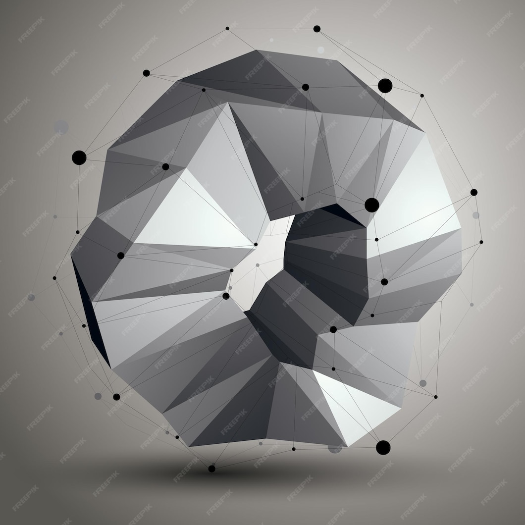Premium Vector Geometric Abstract 3d Complicated Lattice Object Single Color Asymmetric