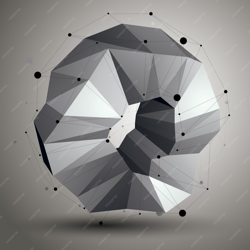 Premium Vector Geometric Abstract 3d Complicated Lattice Object Single Color Asymmetric