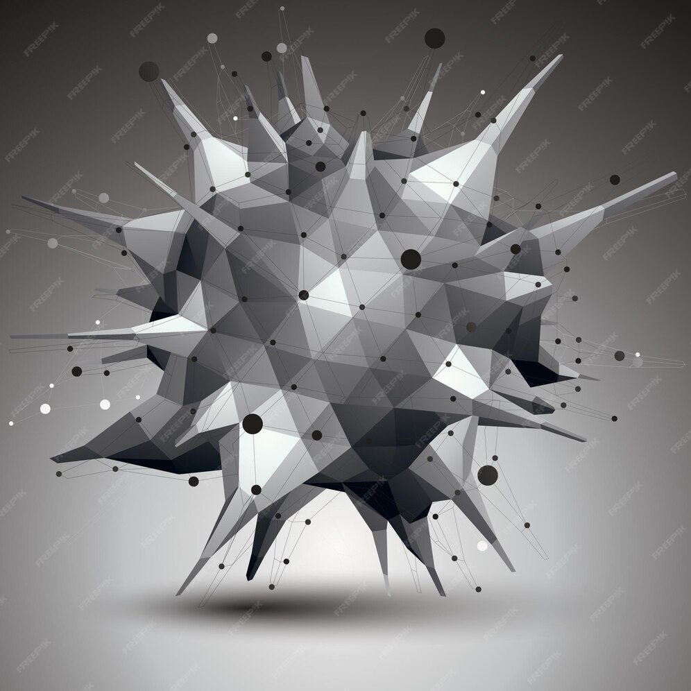 Premium Vector Geometric Abstract 3d Complicated Lattice Object Single Color Asymmetric
