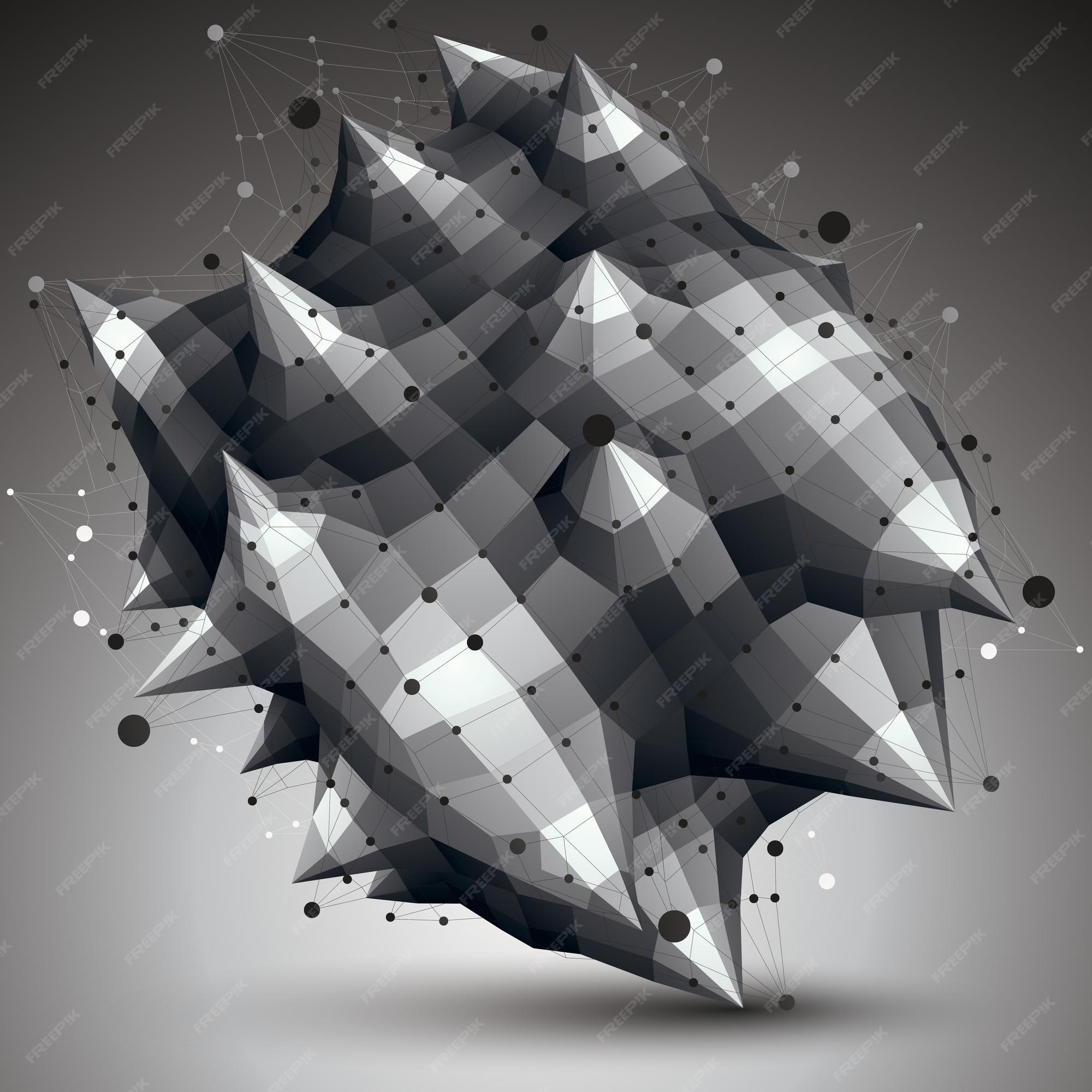 Premium Vector Geometric Abstract 3d Complicated Lattice Object