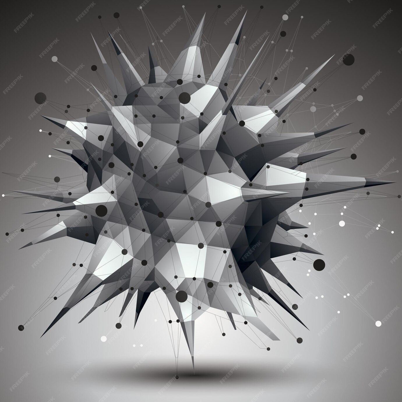 Premium Vector Geometric Abstract 3d Complicated Lattice Object Single Color Asymmetric